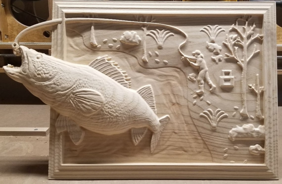 3d Stl Models, CNC Model, Fishing, D-n-j-0723-walleye Fishing-1 - Etsy