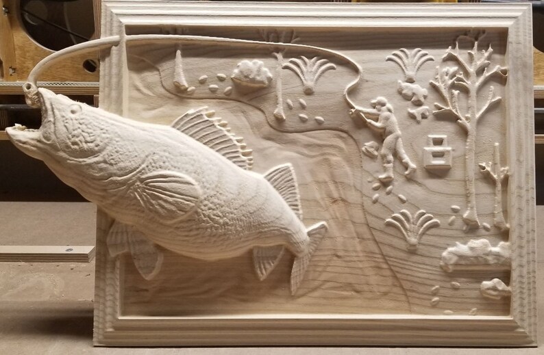 3d Stl Models, CNC Model, Fishing, D-n-j-0723-walleye Fishing-1 - Etsy