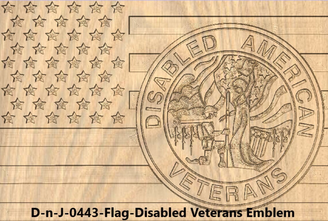 2d/dxf, CNC Model, Veterans, Military, D-n-j-0443-flag-disabled ...