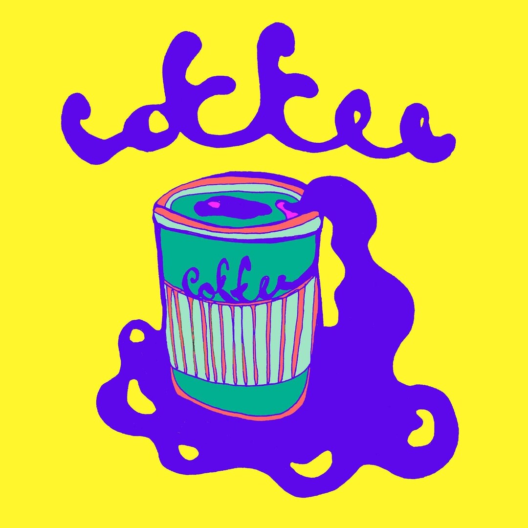 Graphic Abstract 8x8 Coffee Word Art Print - Etsy