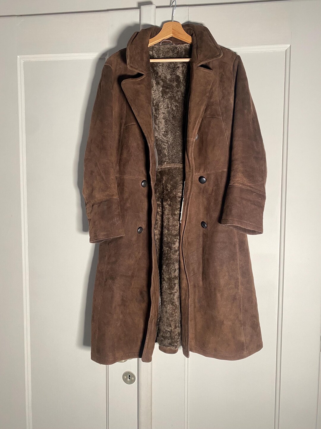 Vintage Sheep Skin Coat, Brown Sheep Skin Coat, S Real Leather Jacket ...