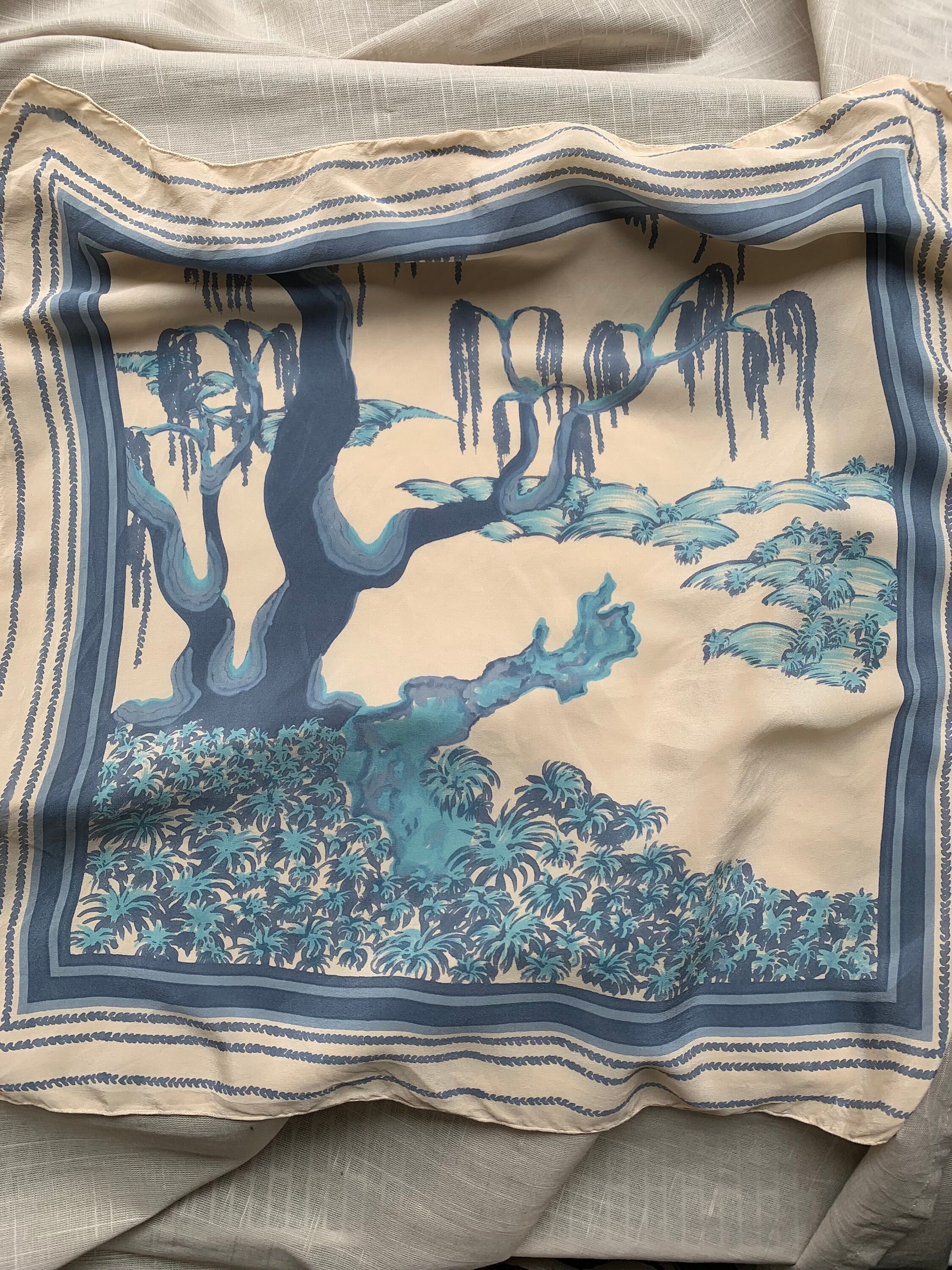 Vintage Batik Japanese Tissu Silk Hand Painted Scarf Art - Etsy