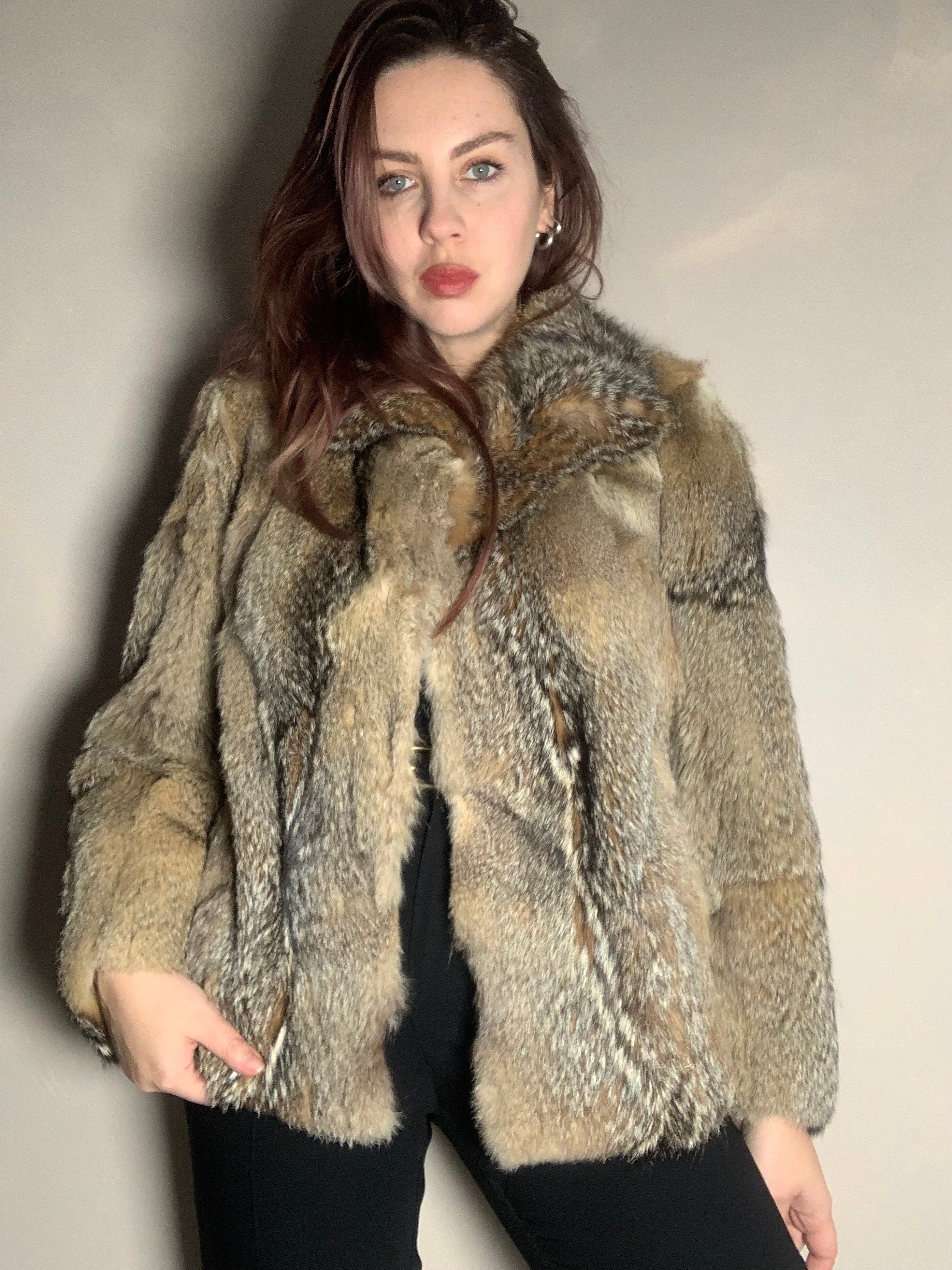 Vintage Golden Island Fox Fur Coat, Authentic Real Fur, Arctic Fox ...