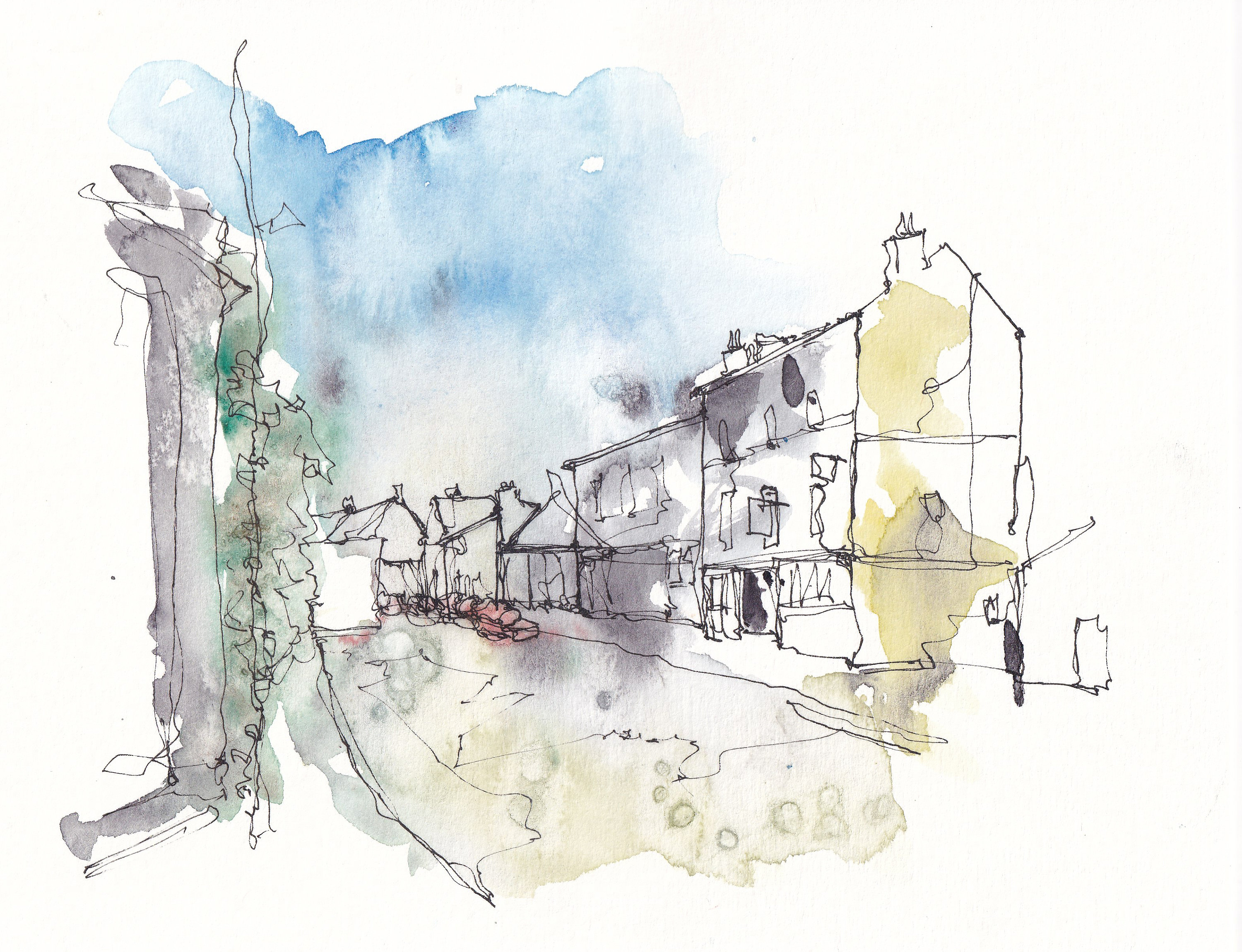 Loose Ink and Watercolour Wall Art Handmade 26.5cm X 21.1cm - Etsy