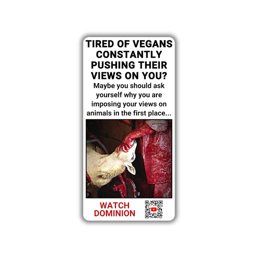 Vegan Activist Stickers Pack Vegan Pushing Their Views on People ...