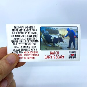 Vegan Activist Stickers Pack Dairy Cow Exploited Milk Industry Watch ...