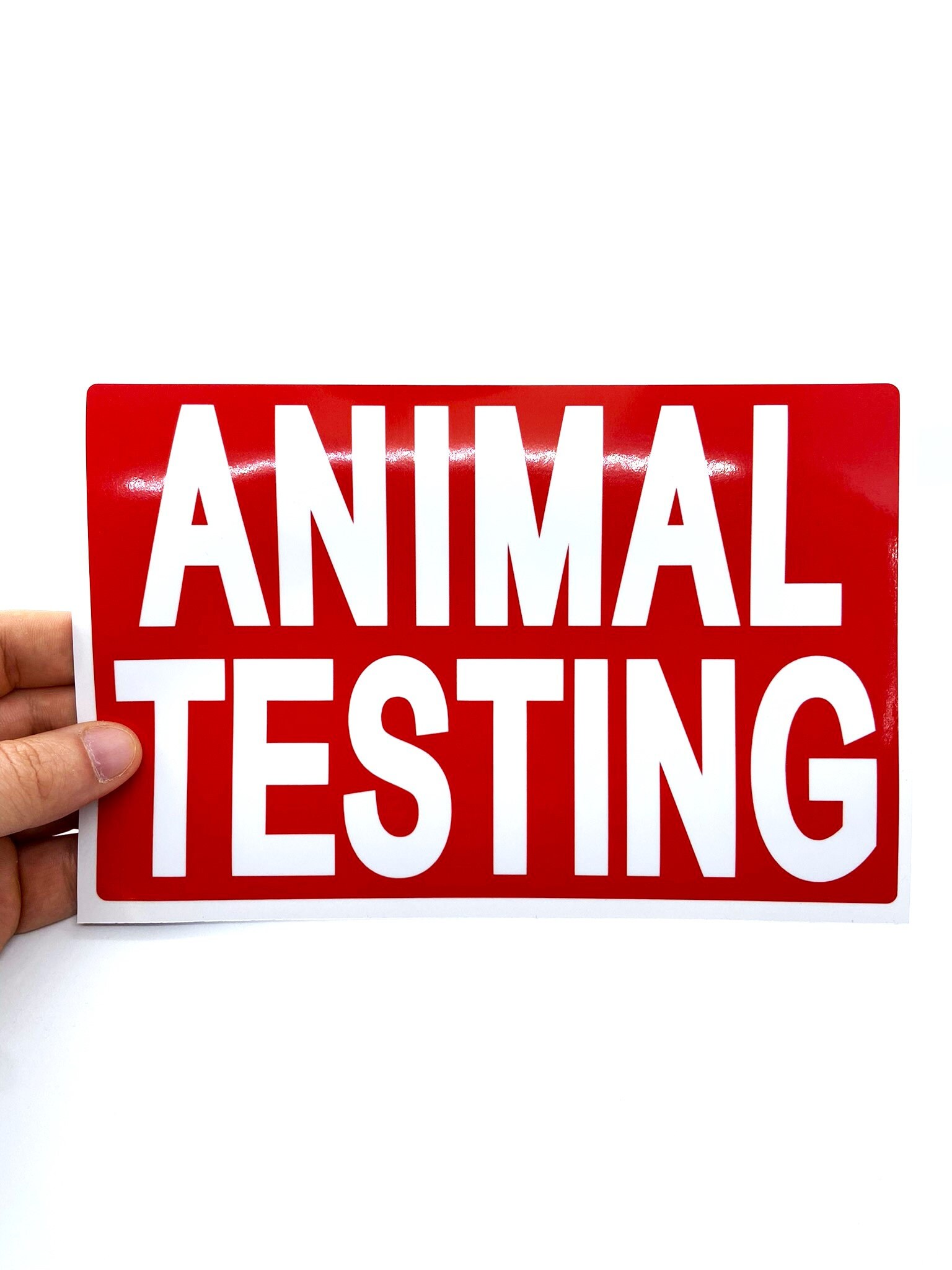 Stop Animal Testing Sticker Stop Sign Sticker Vegan Sticker Animal ...