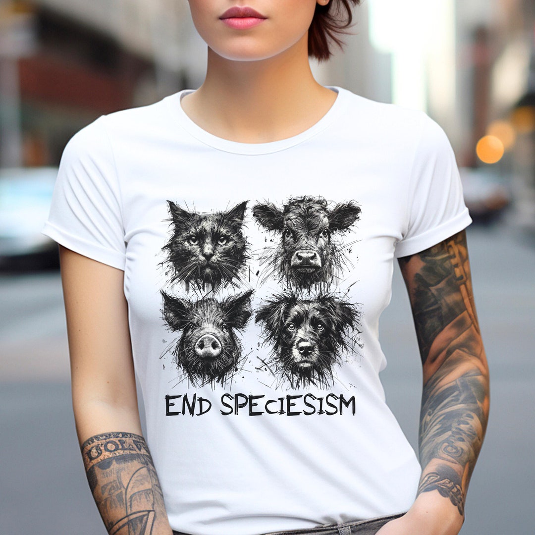 Vegan Shirt Unisex Activist T-shirt End Speciesism Cat Dog Cow Pig ...