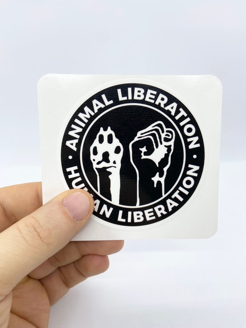 Vegan Sticker Animal Human Liberation Sticker Hand Paw Sticker for ...