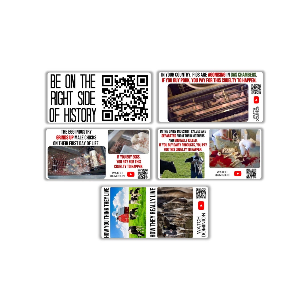 Vegan Activist Stickers Mix Pack (right Side of History, Pig Gas ...