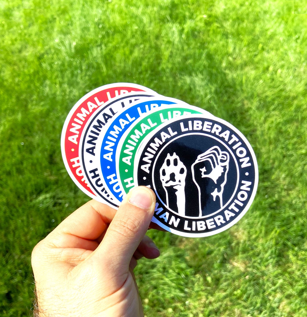 Vegan Sticker Animal Human Liberation Animal Right Sticker Activist ...