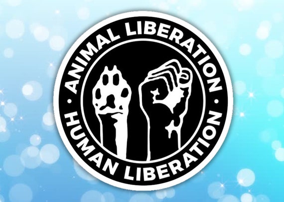 Vegan Sticker animal Human Liberation Hand Paw - Etsy