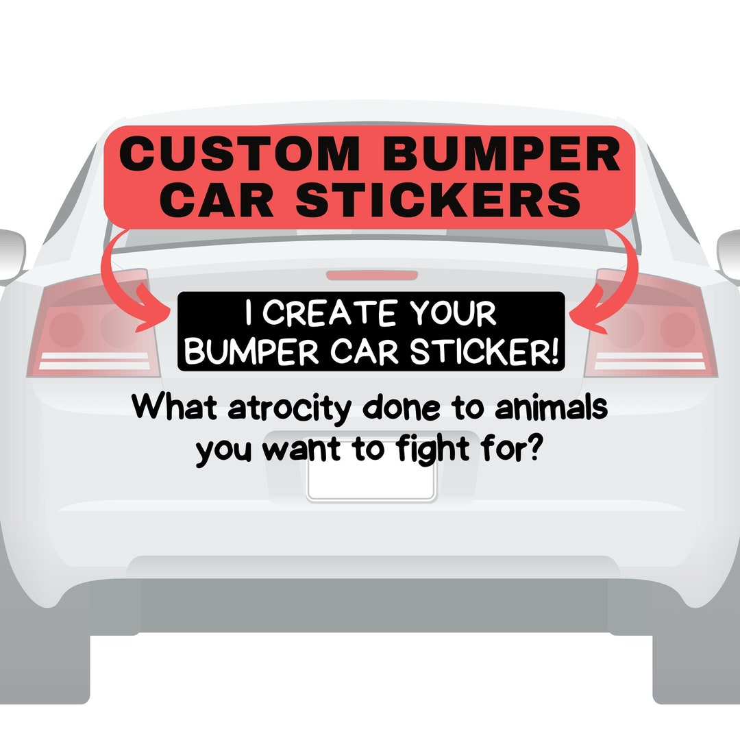 Vegan Custom Bumper Car Stickers for Activist Animal Right Sticker ...