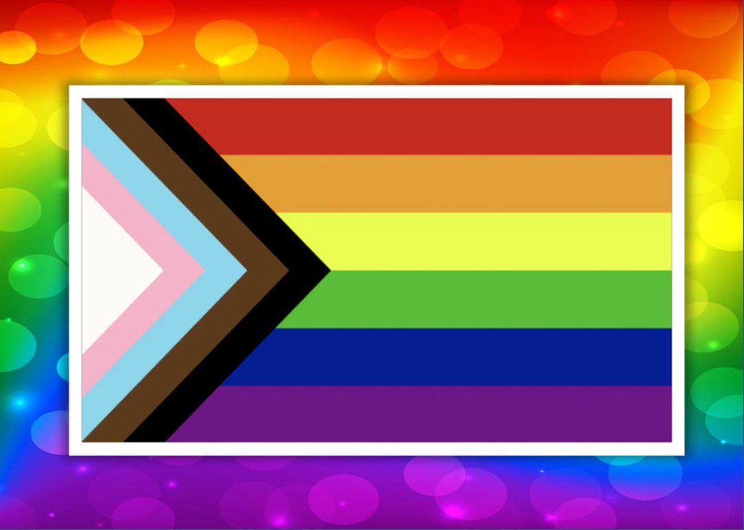 LGBTQ Sticker progress Pride Flag - Etsy