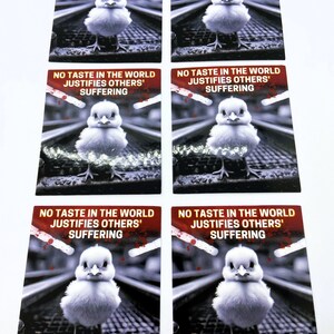 Vegan Sticker No Taste in the World Justifies Others Suffering Chick in ...