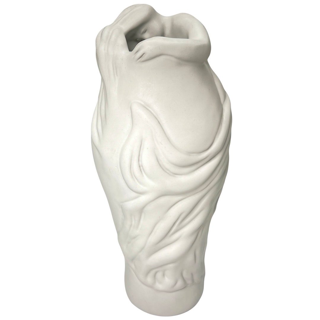 Vintage 1990s Van Briggle Pottery Moonglo White Lorelei Vase by Dorothy ...