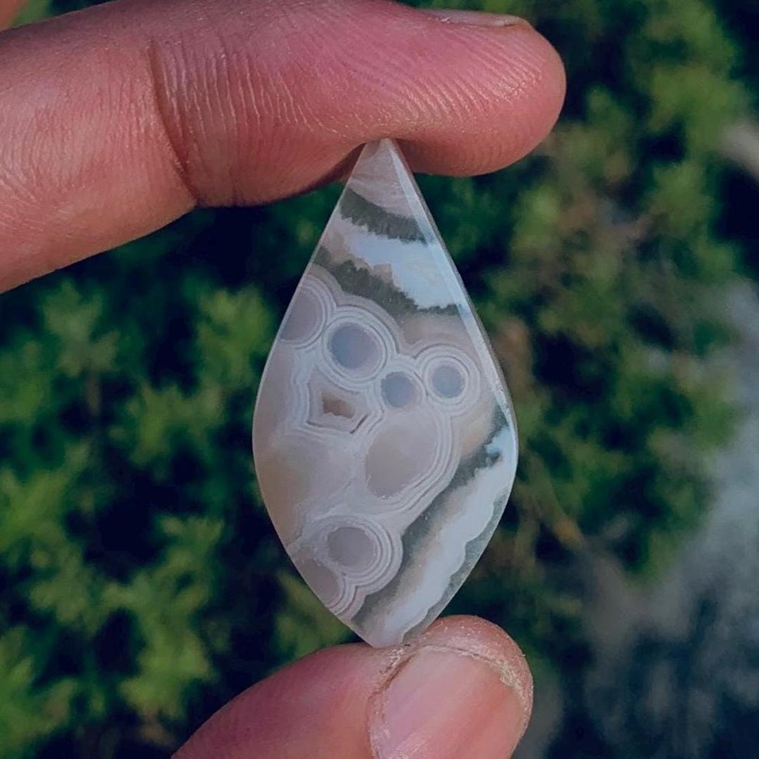 Orbicular Agate Gemstone: Indonesian Aquarium Stone (34x17x5 Mm) - Etsy