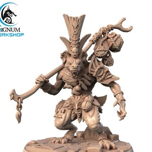 Gwembesh, the Gnoll Shaman 32mm Scale Preprimed 3D Printed Miniature ...