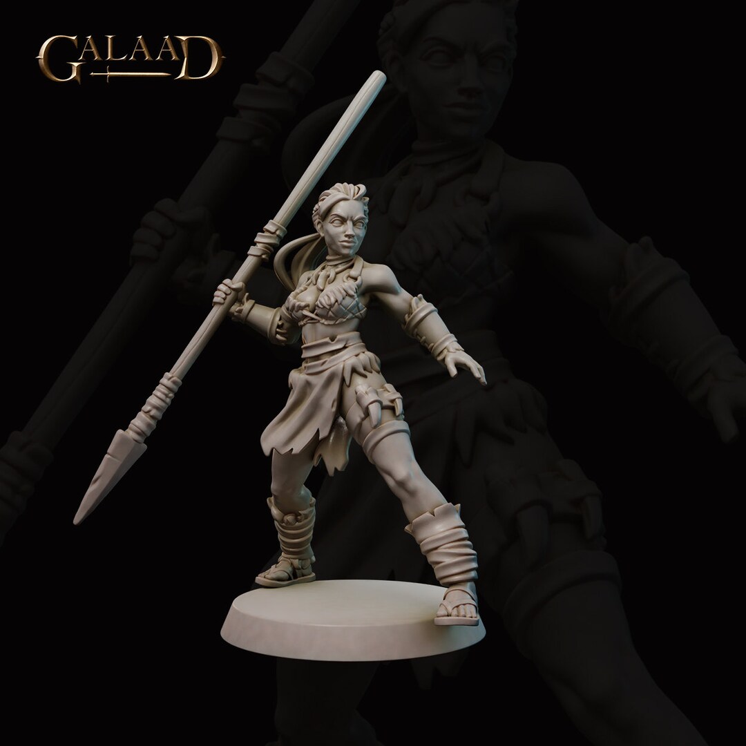 Amazon Spear-woman Amazons Preprimed 3D Printed 32mm Scale Miniature ...