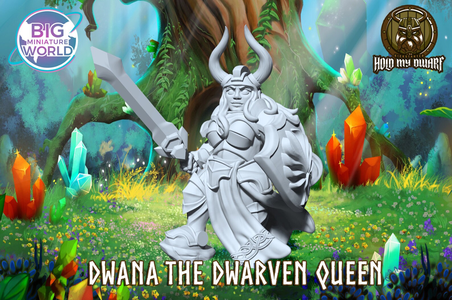 Dwana the Dwarven Queen hold My Dwarf Primed 3D Printed - Etsy