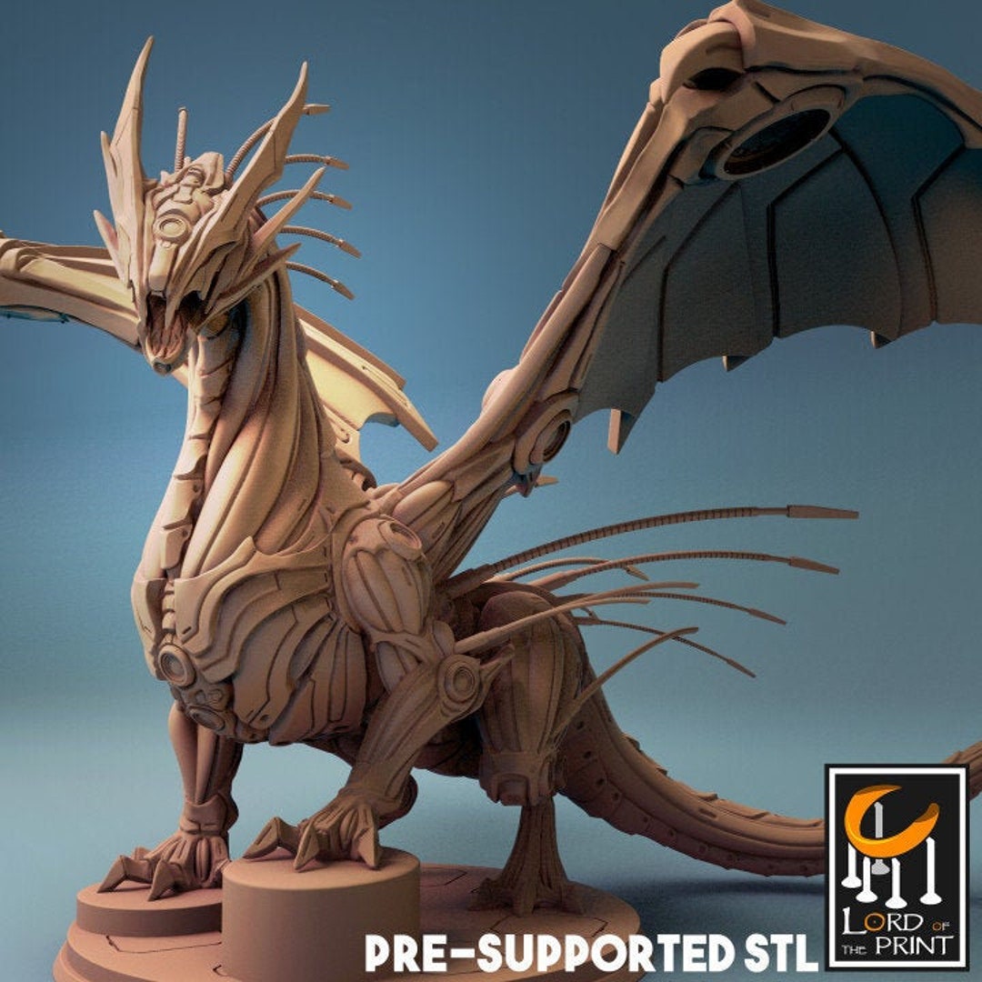 Construct Dragon 3D Printed Preprimed Miniature Model by Lord of the ...