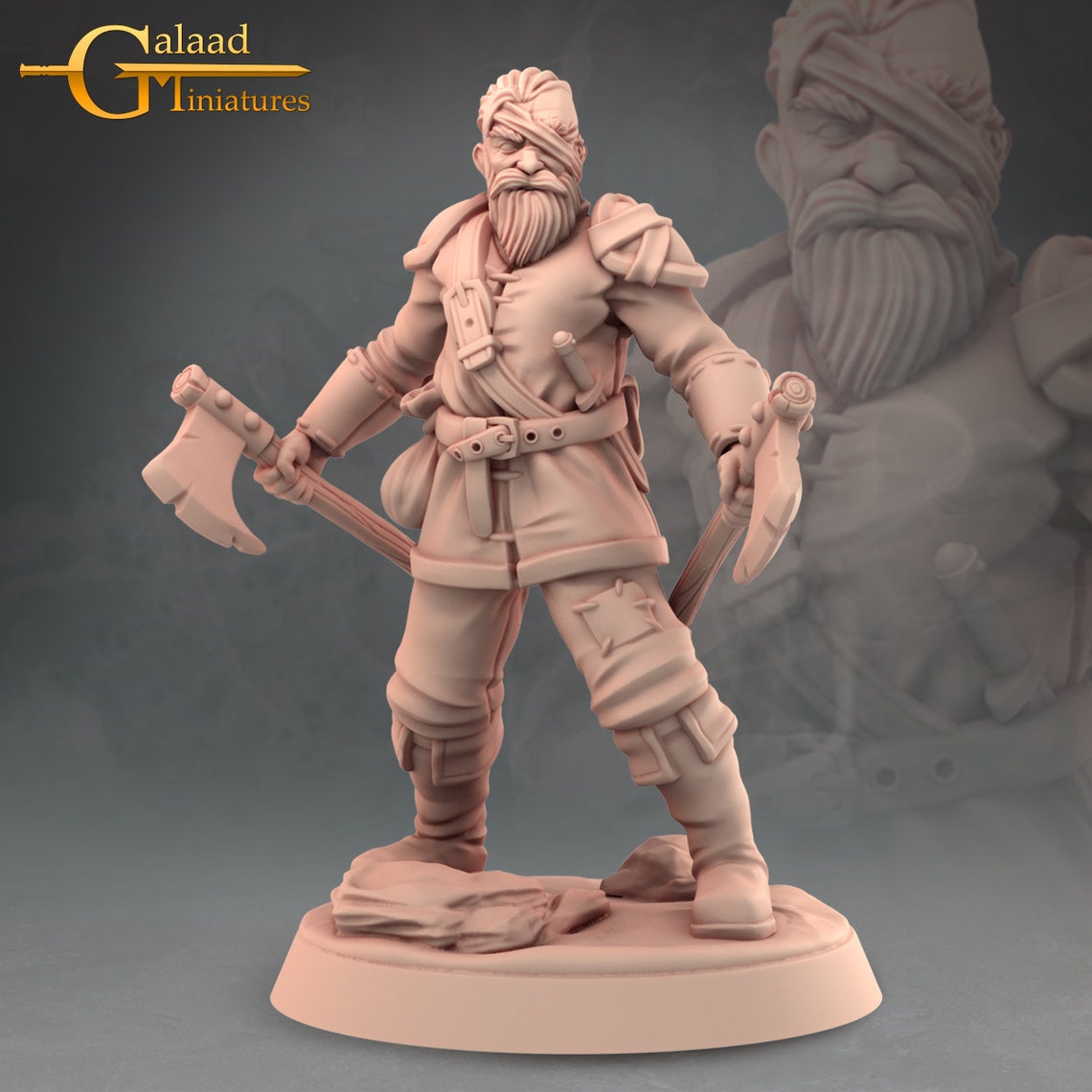 Bandit With Axes Preprimed 3D Printed Miniature Model for - Etsy