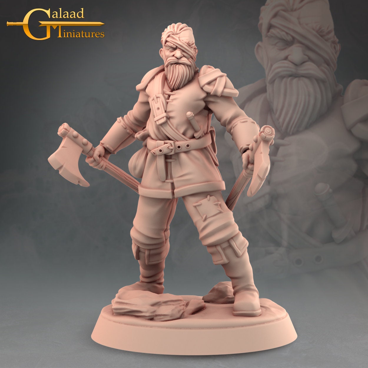 Bandit With Axes Preprimed 3D Printed Miniature Model for - Etsy