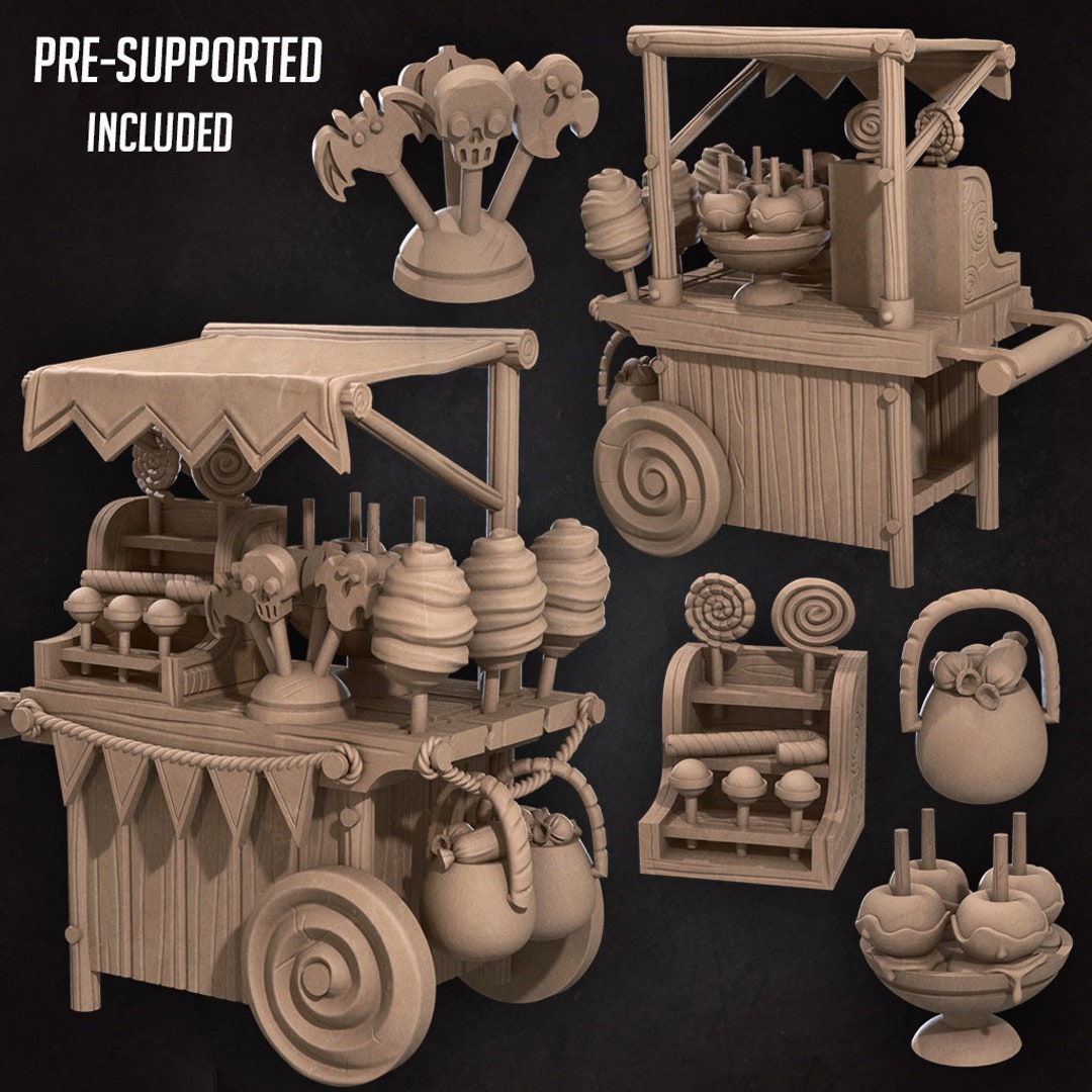 Candy Cart Scatter Terrain Set the Merchant Collection Preprimed 3D ...