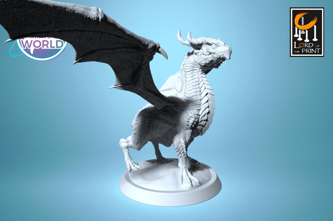Baby Dragon 3D Printed Preprimed Miniature Model by Lord of - Etsy