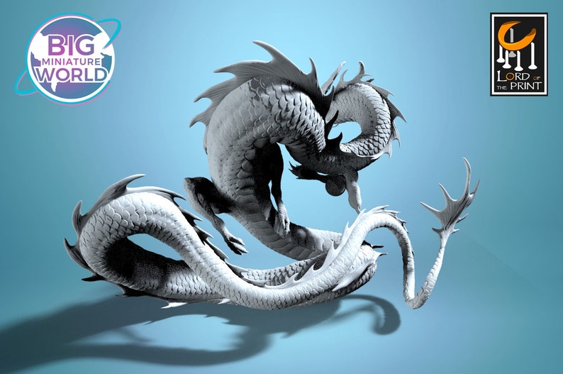 Fire Dragon 3D Printed Preprimed Model by Lord of the Print | Etsy