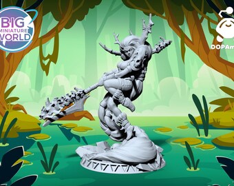 Druid in Training Dopaminis Woodland Tribes 3D Printed Miniature 28mm ...