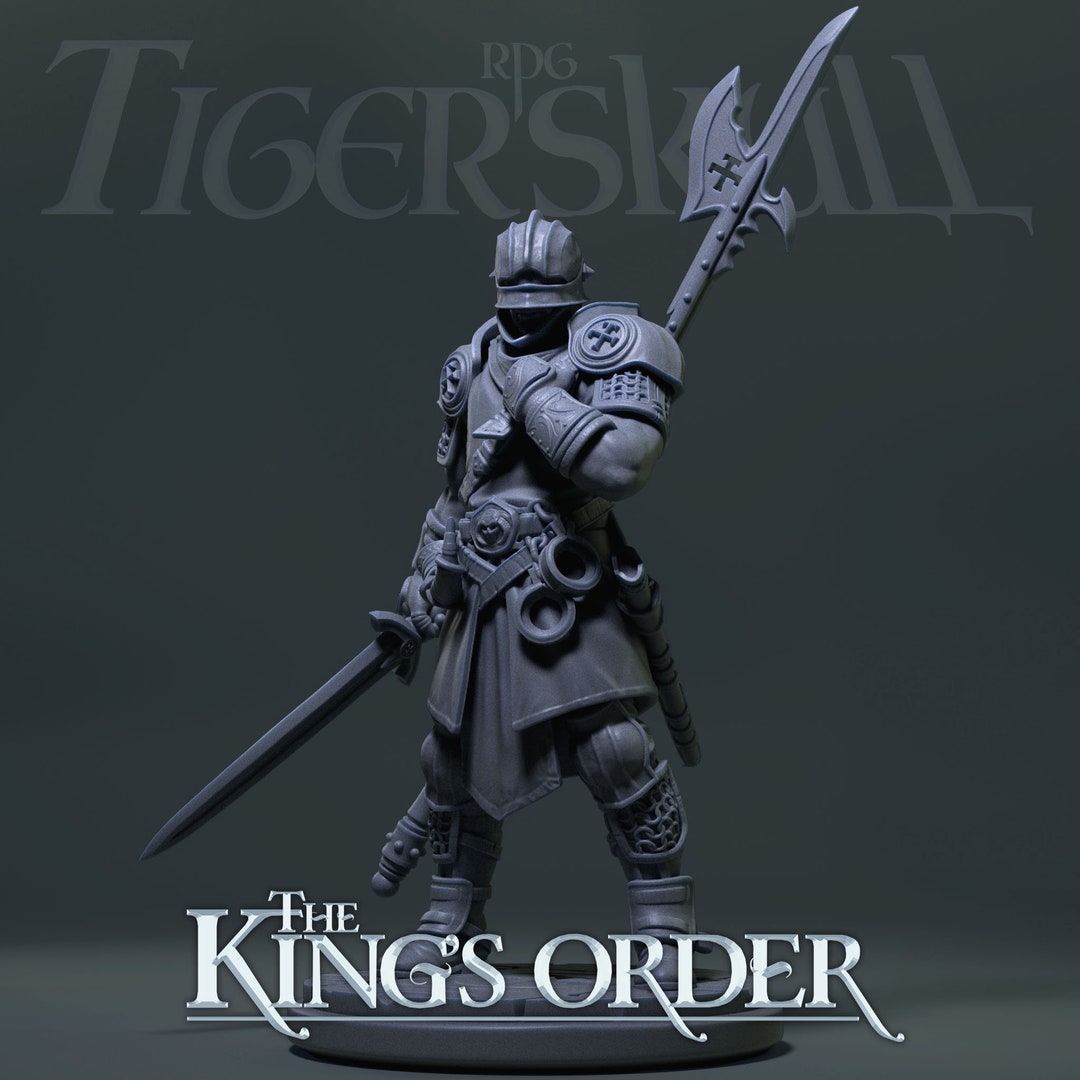 Kings Order Guard swords Drawn Pose 32mm-scale Model Preprimed Resin 3D ...
