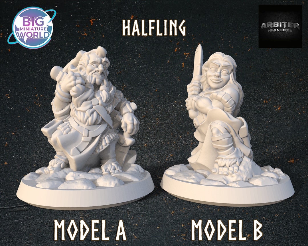 Halfling male and Female Options Preprimed Resin 3D - Etsy
