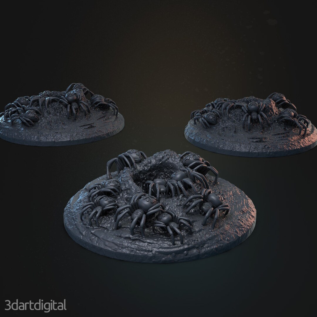 Swarm of Spiders the Spider's Den Collection Preprimed 3D Printed ...