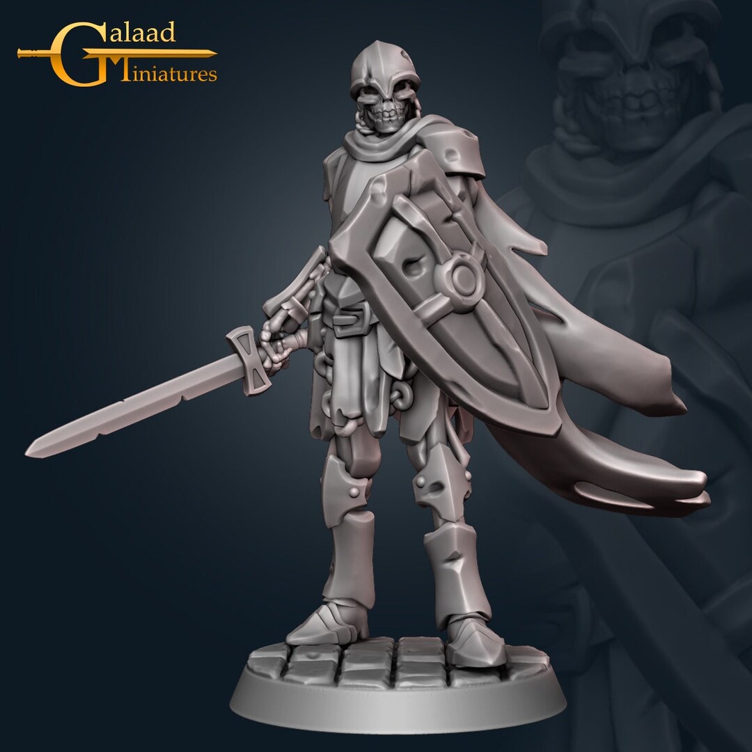Skeleton Knight Preprimed 3D Printed 32mm Scale Miniature - Etsy