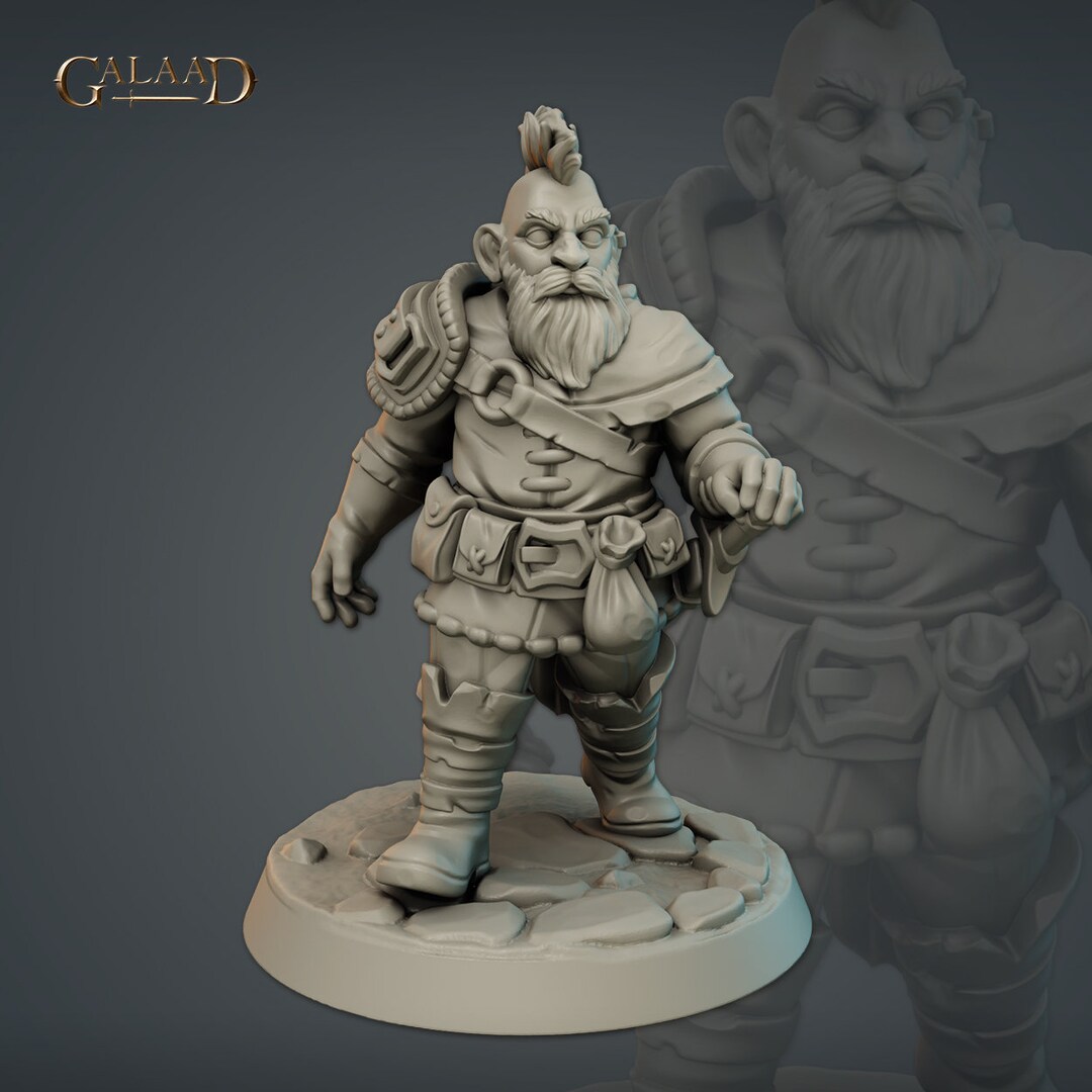 Dwarf Fighter With Sword Dwarven Caravan Collection Preprimed 3D ...