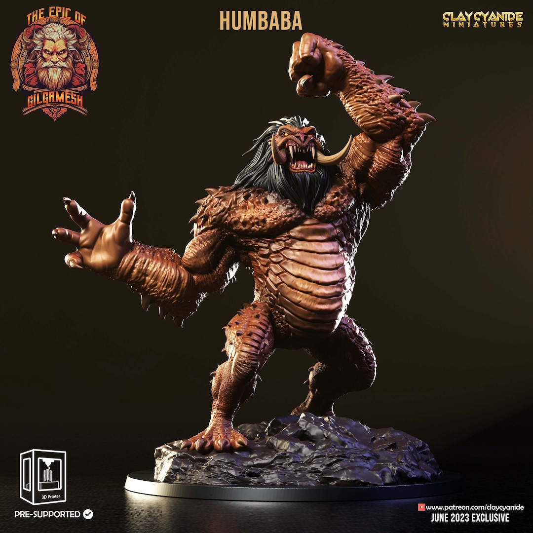 Humbaba Epic of Gilgamesh Collection 28mm 32mm Scale Options Primed 3D Printed Miniature Model ...