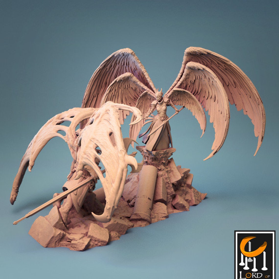 Seraphine Vs Demon Diorama 3D Printed Preprimed Miniature - Etsy