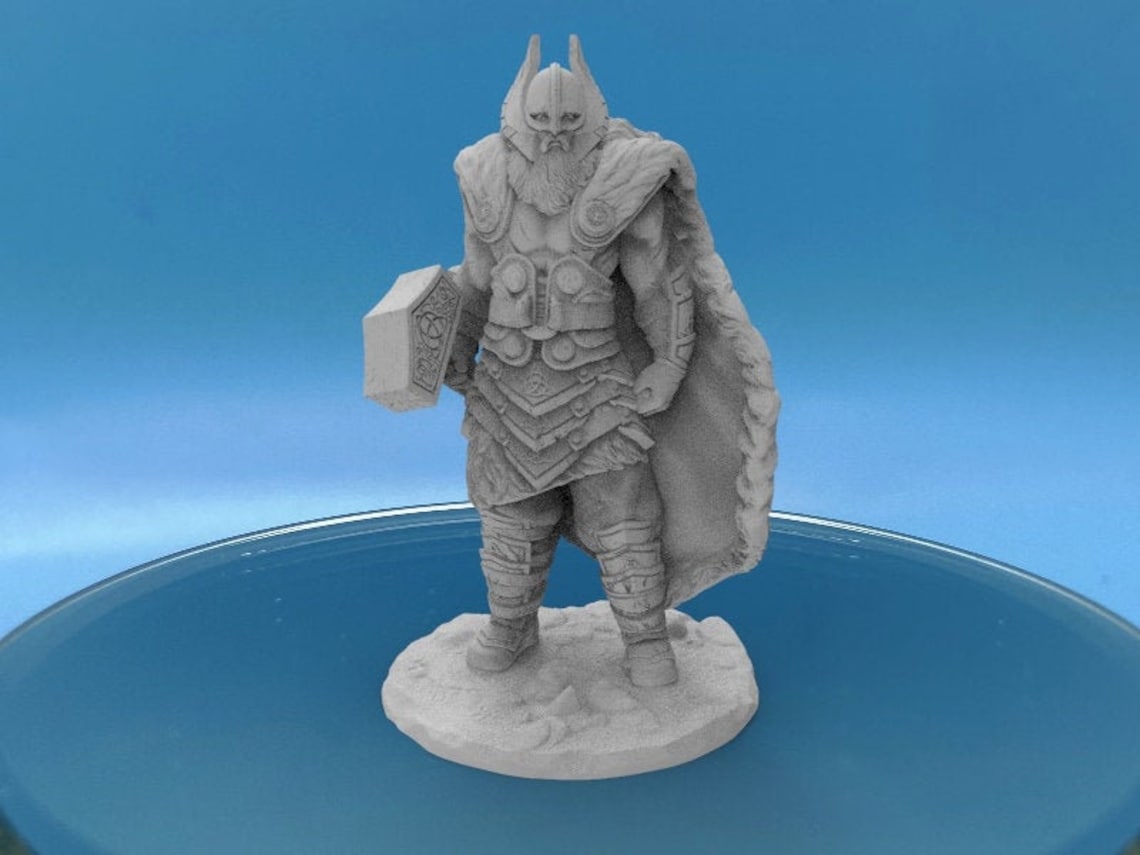 Thor Primed 3D Printed Miniature Model for Roleplaying Games - Etsy