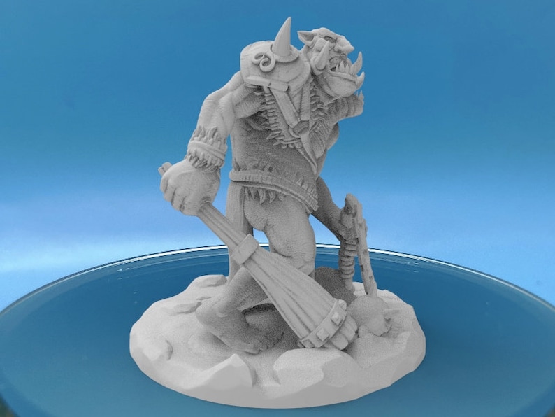Two Headed Troll Primed 3D Printed Miniature Model for - Etsy