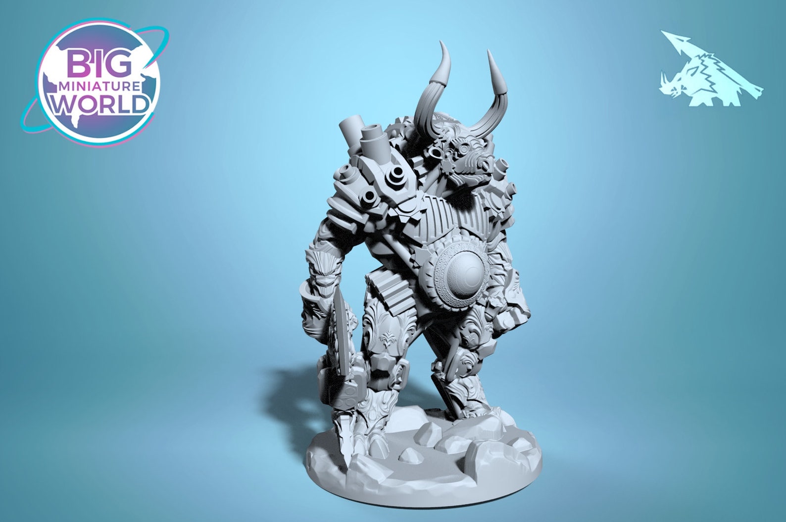 Clockwork Minotaur Primed 3D Printed Miniature Model for - Etsy