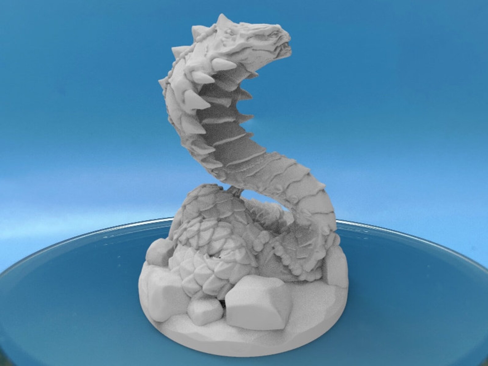 Naga Guardian Primed 3D Printed Miniature Model for | Etsy Naga Guardian Primed 3D Printed Miniature Model for | Etsy