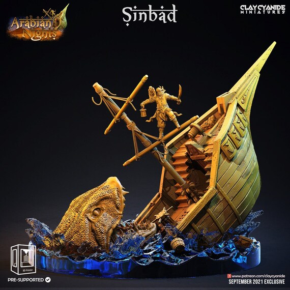 Sinbad Primed 3D Printed Miniature Resin Model by Clay - Etsy