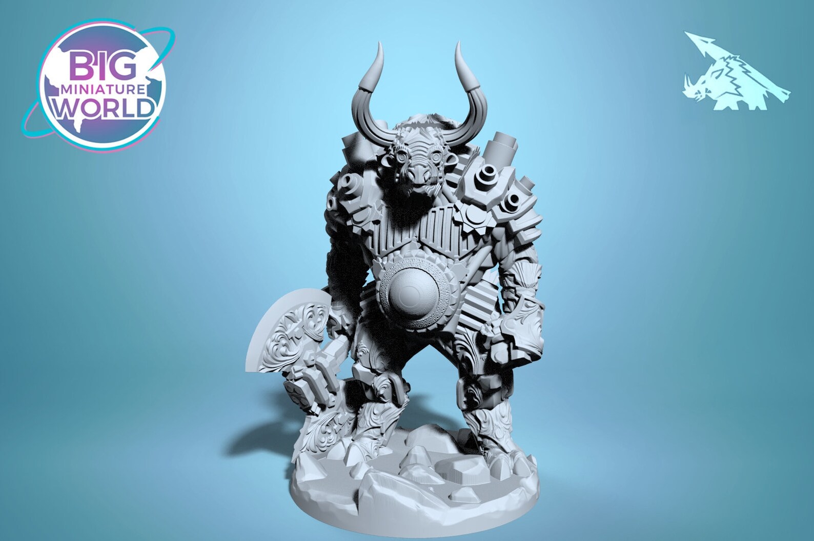 Clockwork Minotaur Primed 3D Printed Miniature Model for - Etsy