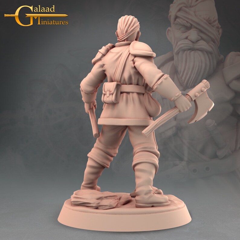 Bandit With Axes Preprimed 3D Printed Miniature Model for - Etsy