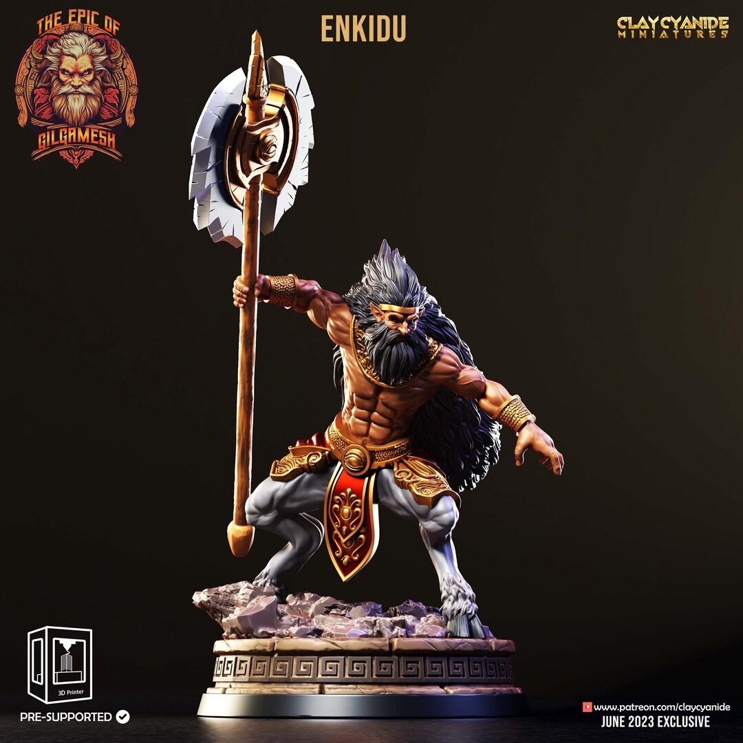Endiku Epic of Gilgamesh Collection 28mm 32mm Scale Options Primed 3D ...