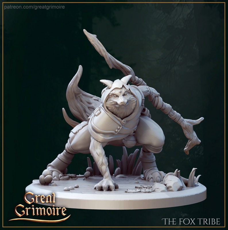 The Fox Tribe set of 3 Preprimed 3D Printed Miniature - Etsy