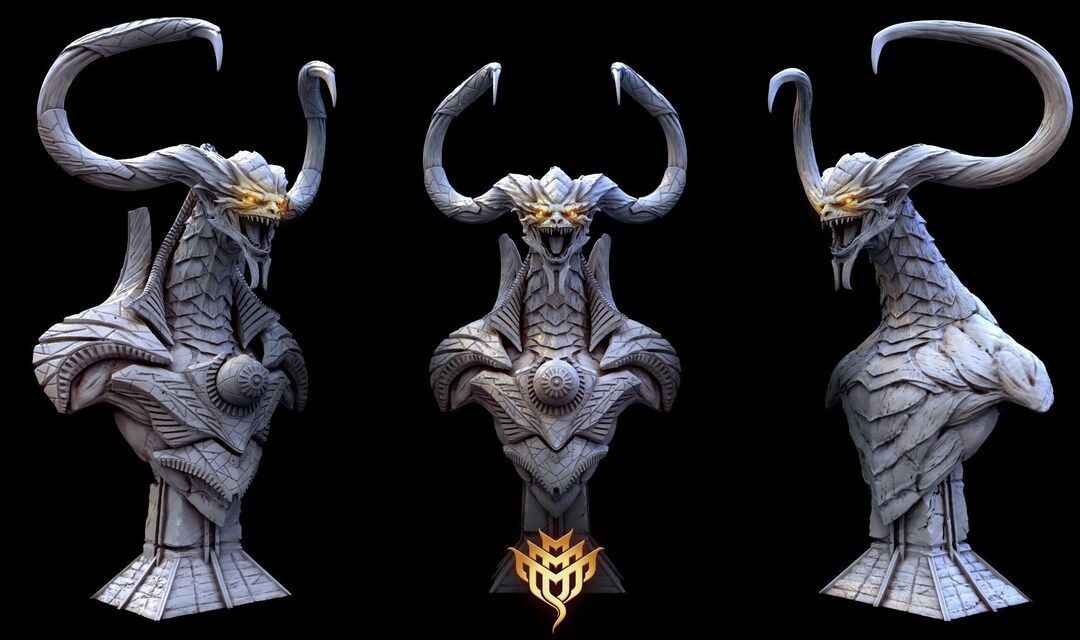 Dragon Bust Torment Embodied 3D Printed Preprimed Miniature Model by ...