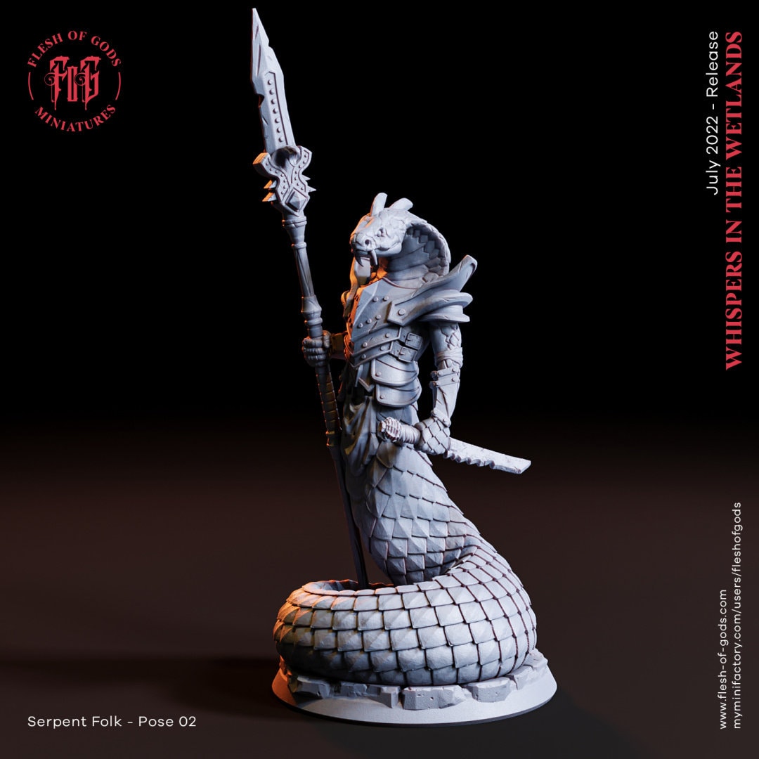 Serpent-folk Guard the Underground Experiment 3D Printed 32mm Scale ...