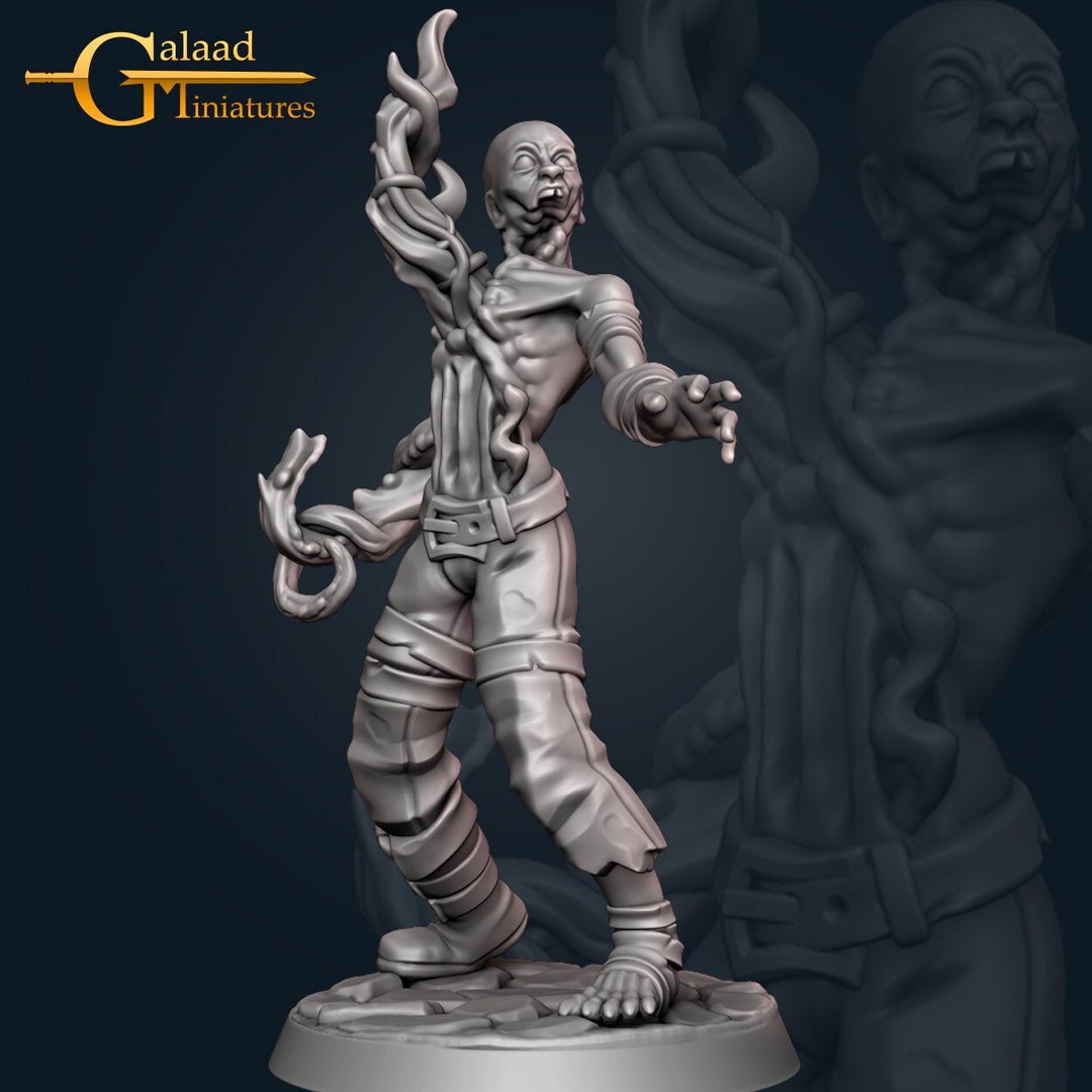 Infested Ghoul Preprimed 3D Printed 28mm Scale Miniature Model for D&D ...